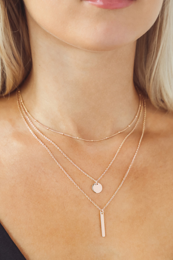 Lovely Rose Gold Necklace - Layered Necklace - $16.00 - Lulus Lovely Rose Gold Necklace - Layered Necklace - $16.00 - Lulus