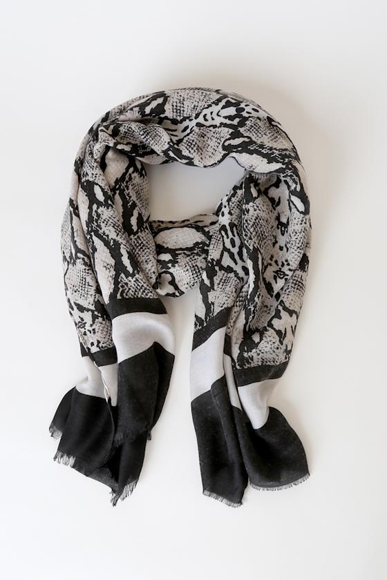 Cream Snake Print Scarf - Woven Scarf - Snake Scarf - Lulus