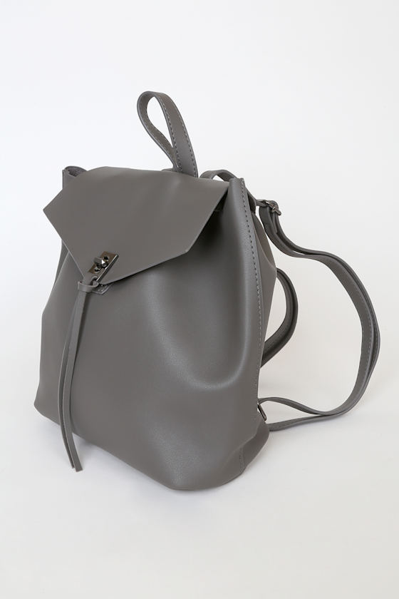 Cute Grey Backpack - Vegan Leather Backpack - Small Backpack - Lulus