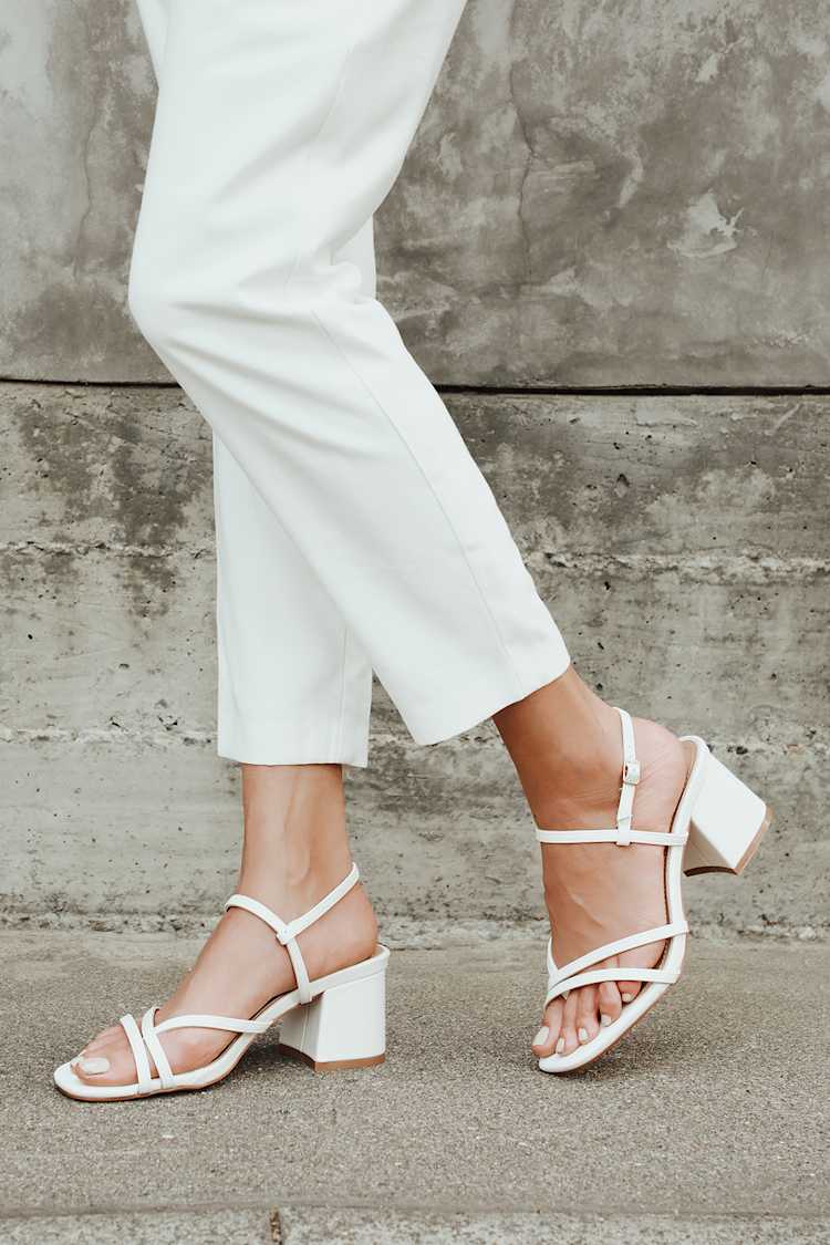 White Strappy Heels