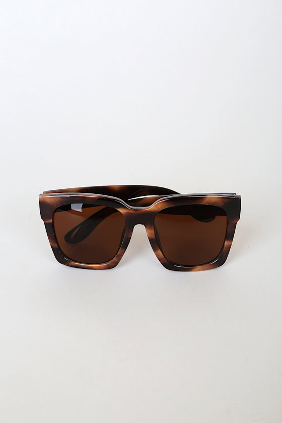 Brown Tortoise Sunglasses - Sunnies - Oversized Sunglasses - Lulus
