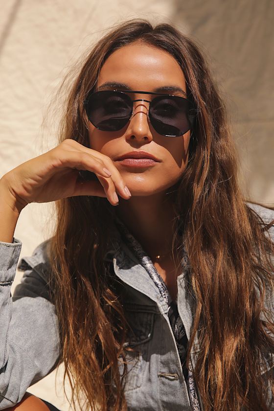 Black Wire Sunglasses Trendy Black Sunnies Hexagon Sunglasses Lulus