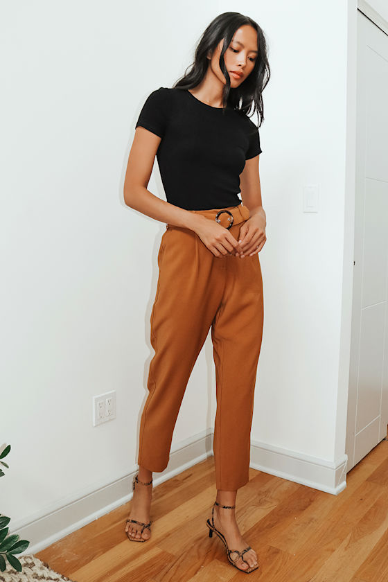 Black Ribbed Tee - Short Sleeve T-Shirt - Basic Ribbed Knit Top - Lulus