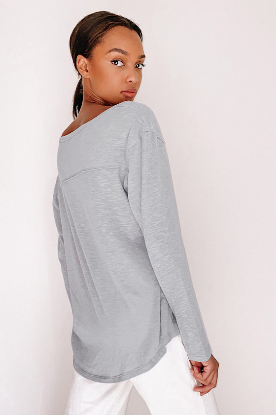 Light Grey Top - Basic Long Sleeve Top - Scoop Neck Top - Lulus