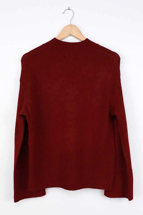 Cute Burgundy Sweater - Crew Neck Sweater - Ribbed Sweater - Lulus