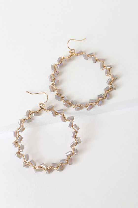Gold Beaded Hoops - Zig-Zag Hoop Earrings - Beaded Hoops - Lulus