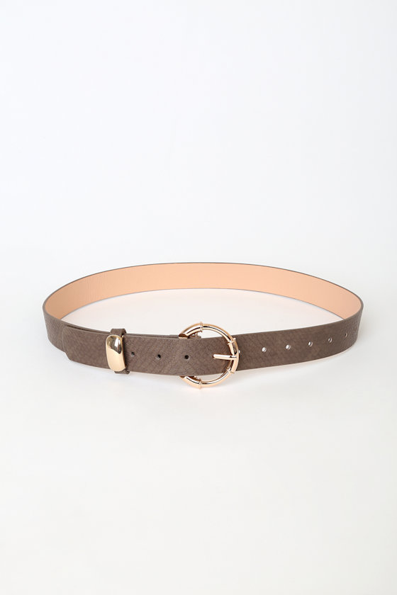 Taupe Snake Belt - Vegan Leather Belt - Cool Snake-Embossed Belt - Lulus