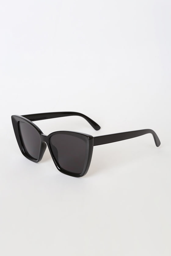 Black Cat Eye Sunnies Cat Eye Sunglasses Black Shades Lulus