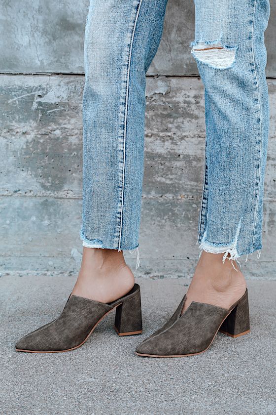 Coconuts by Matisse Night Moves - Olive Mules - Pointed-Toe Mules - Lulus