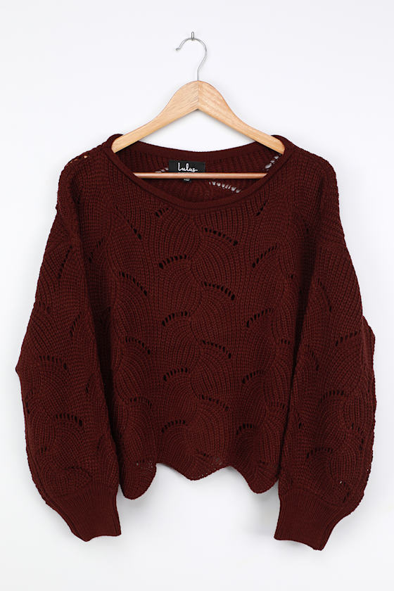 Burgundy Sweater - Loose Knit Sweater - Lightweight Sweater - Lulus