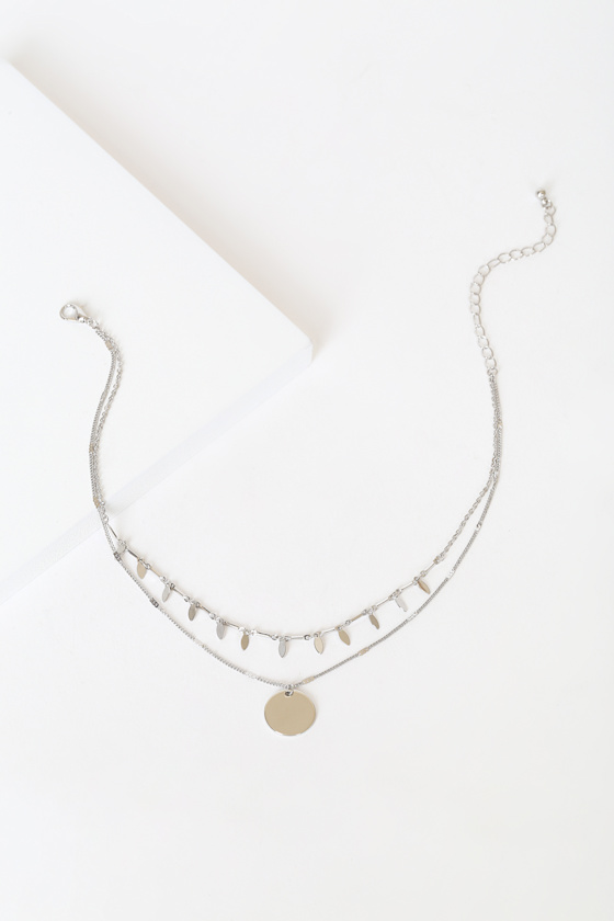 Silver Necklace - Layered Necklace - Boho Layered Necklace - Lulus