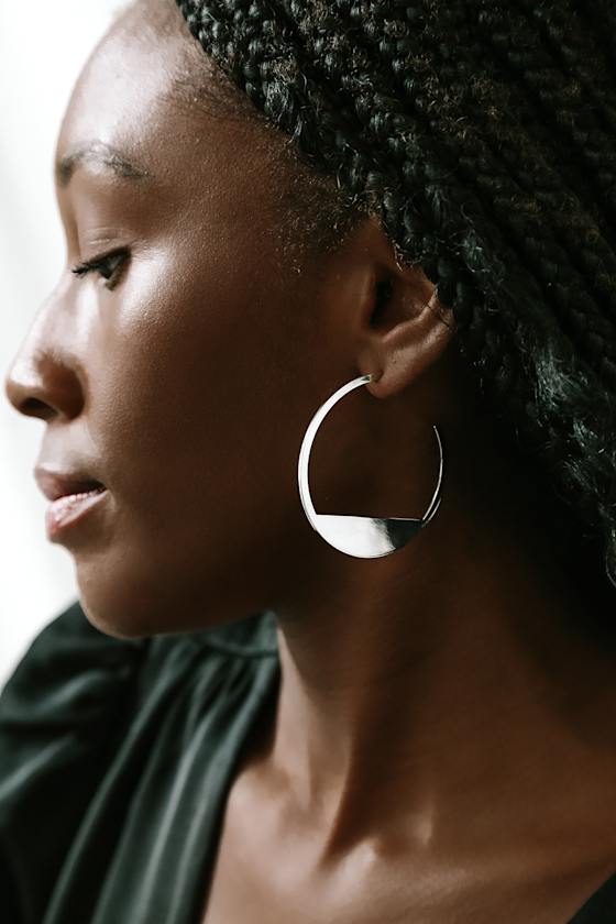 Cute Silver Earrings - Hoop Earrings - Geometric Hoops - Lulus