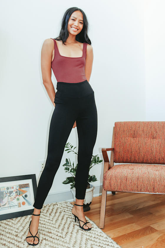 Cute Basic Bodysuit - Washed Burgundy Bodysuit - Ribbed Knit Top - Lulus