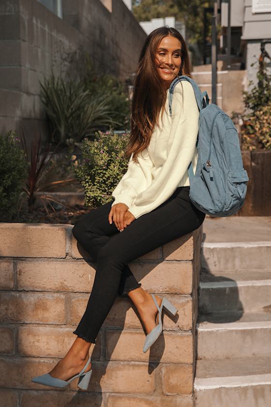 White Sweater - Balloon Sleeve Sweater - Ivory Sweater - Lulus