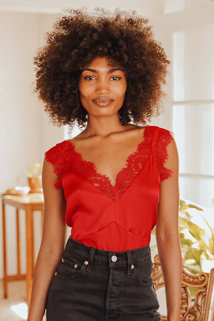 Red Lace Tank Top