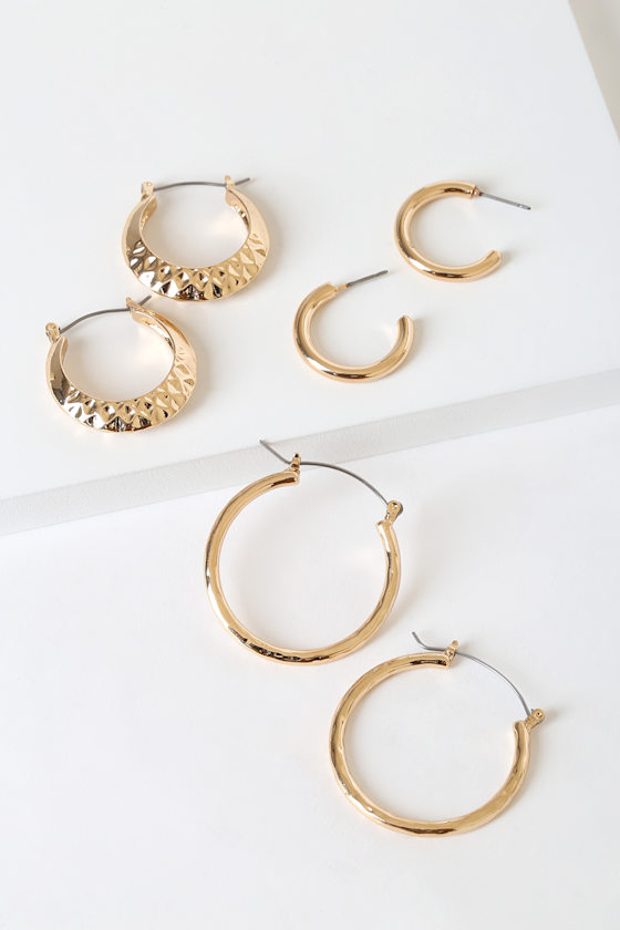 Gold Earring Set - Hoop Earring Set - Earring Set - Lulus