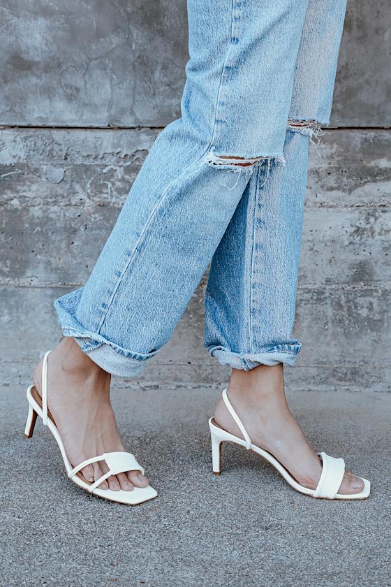 Sexy White Heels -White Strappy Heels - Barely-There Heels - Lulus