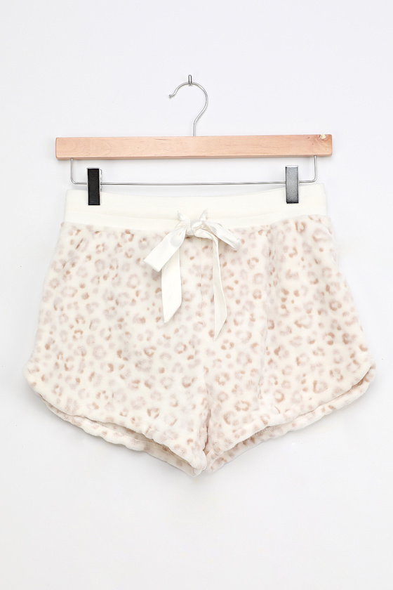 Z Supply Cuddle Up - Teddy Shorts - Leopard Lounge Shorts - Lulus