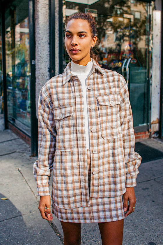 Cream Plaid Shacket - Lightweight Jacket - Plaid Shirt Jacket - Lulus