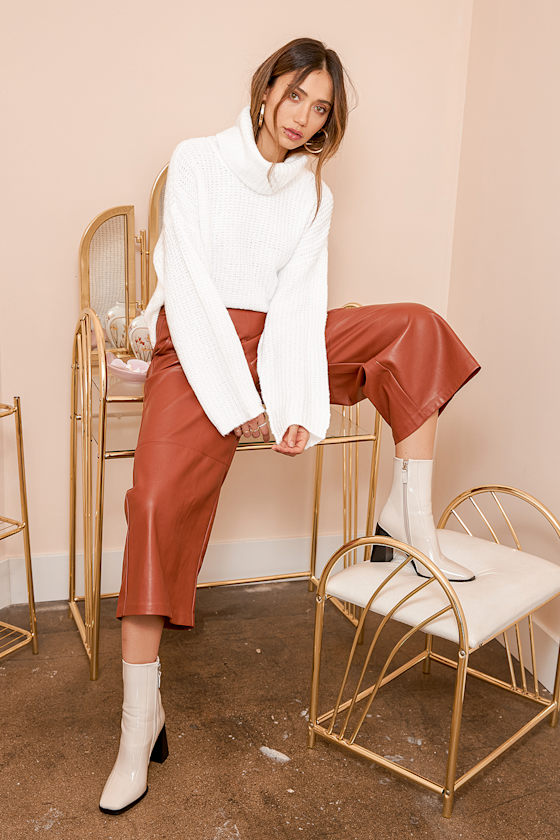 RD Style Cowl Neck - White Sweater - Oversized Sweater - Lulus