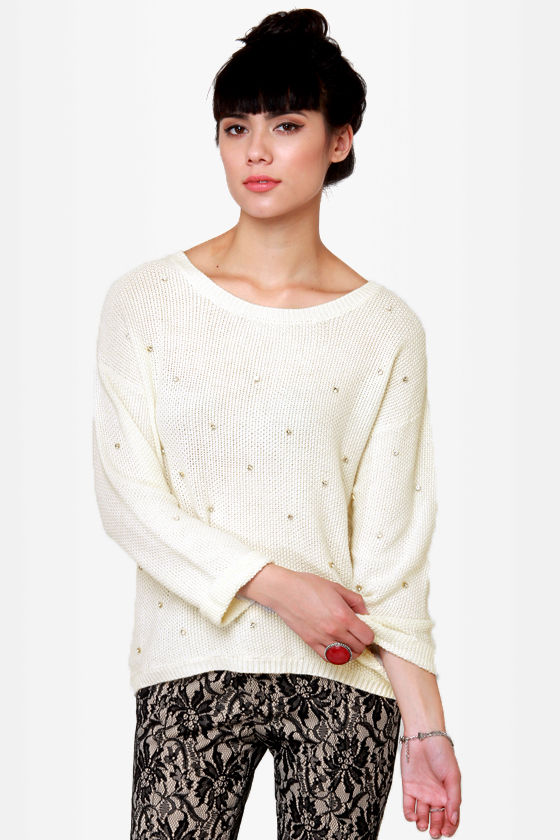 Darling Ivory Sweater - Rhinestone Sweater - White Sweater - $43.00 - Lulus
