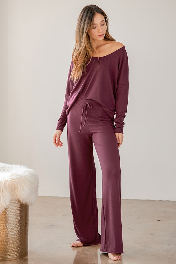 Cute Burgundy Top Long Sleeve Top Cozy Top Pullover Top Lulus