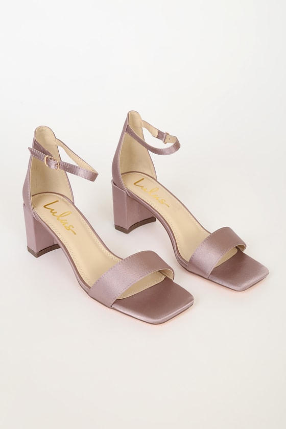 Dark Mauve Heels - Satin High Heels - Satin High Heel Sandals - Lulus