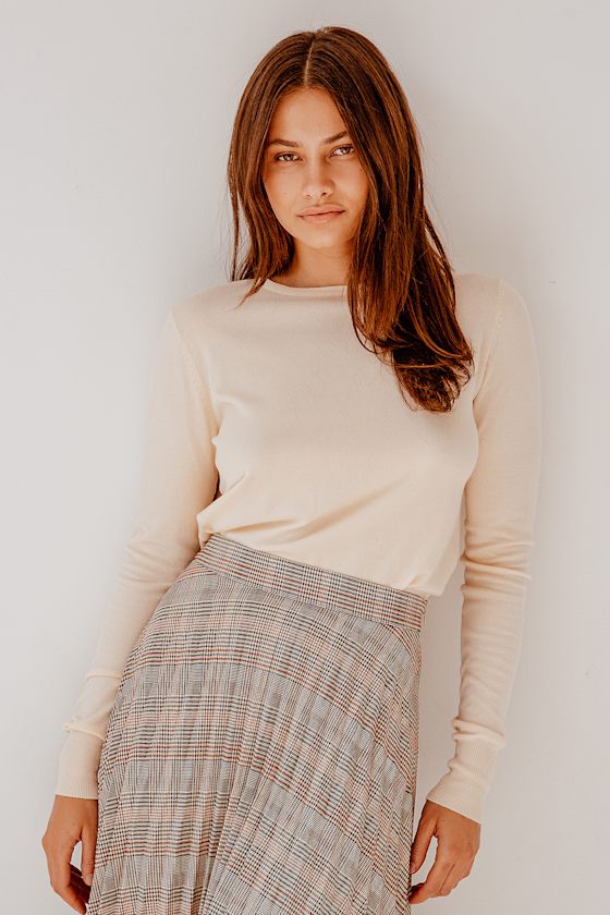 Cute Cream Sweater Top - Lightweight Sweater - Sweater Top - Lulus
