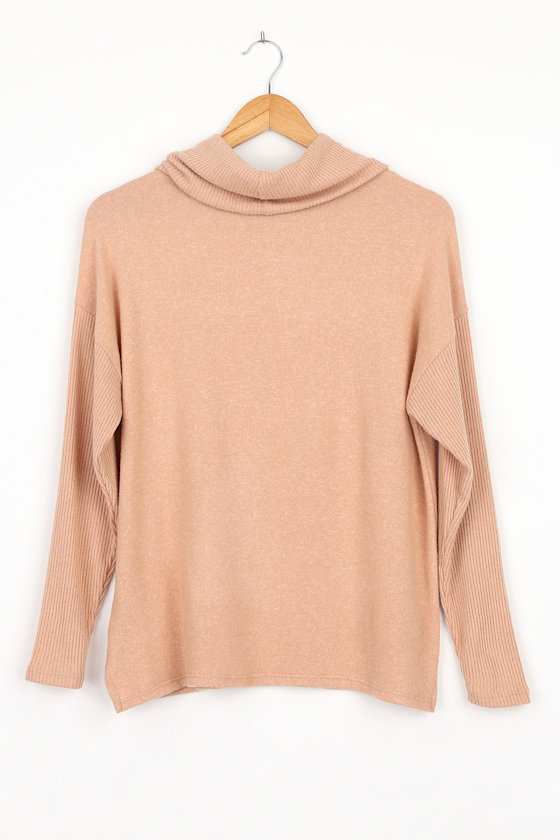 Peach Sweater - Long Sleeve Sweater - Turtleneck Sweater - Lulus