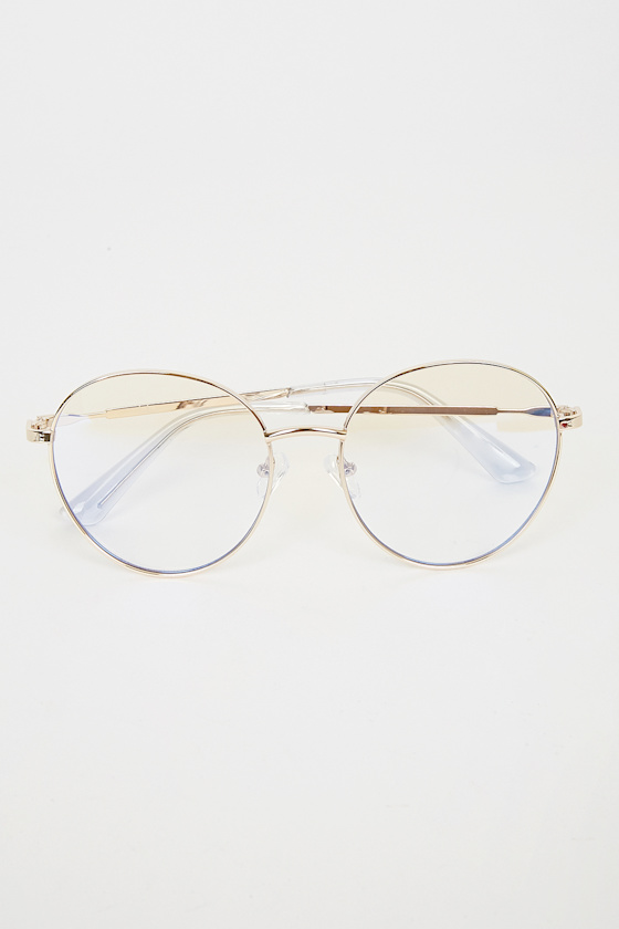 Blue Light Glasses Round Glasses Gold Oversized Glasses Lulus