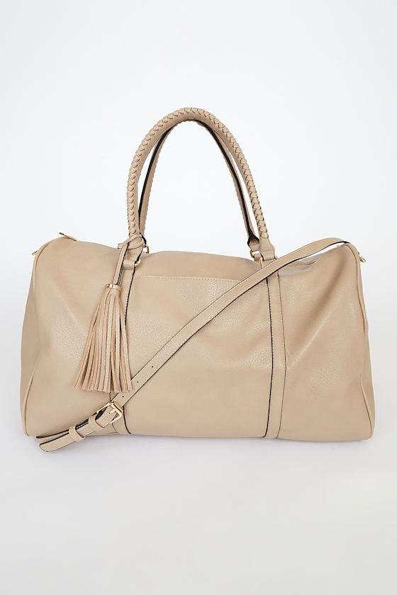 Taupe Weekender Bag - Overnight Bag - Vegan Leather Weekender - Lulus