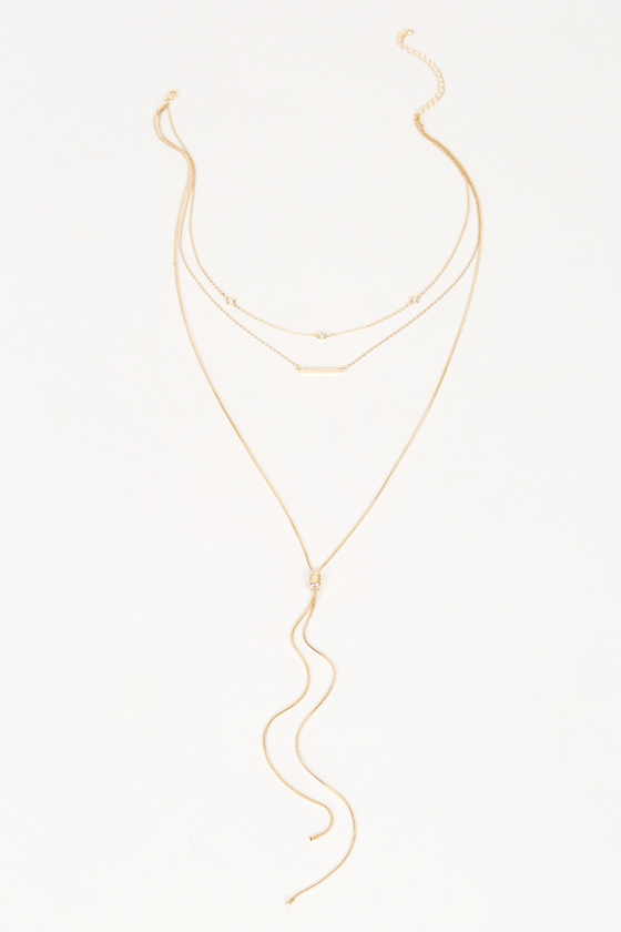 Gold Chain Necklace - Bolo Necklace - Layered Necklace - Lulus