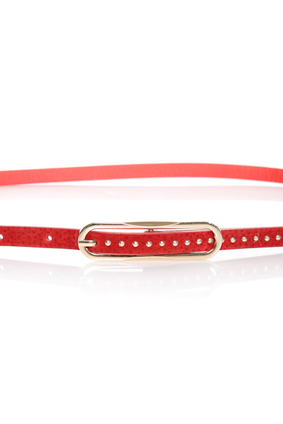 Cute Studded Belt - Skinny Belt - Red Belt - $11.00 - Lulus