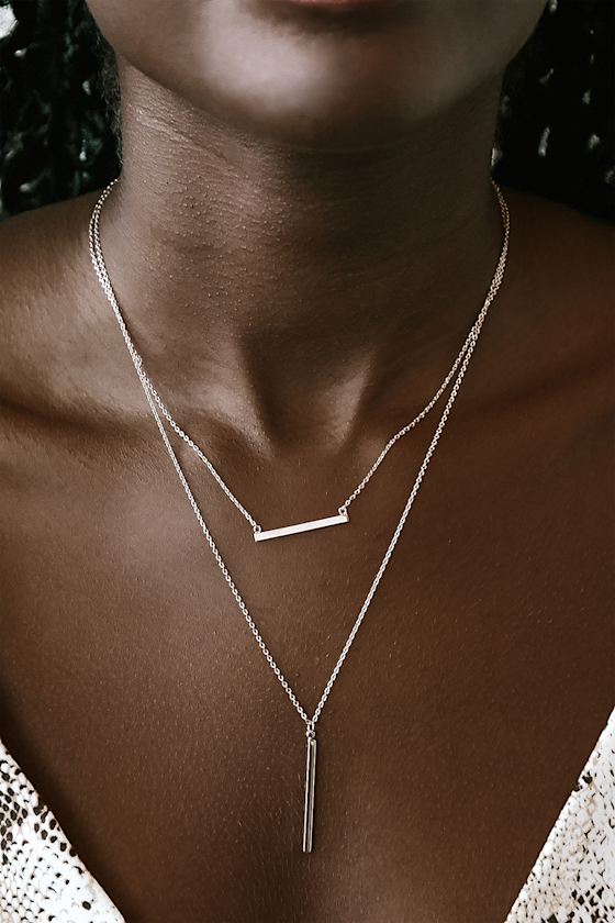 Rose Gold Necklace - Layered Necklace - Bar Charm Necklace - Lulus