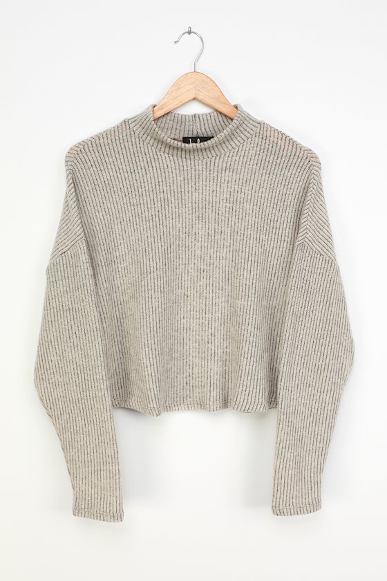 Beige Ribbed Sweater - Striped Sweater - Pullover Knit Sweater - Lulus