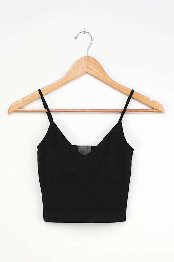 Black Brami Top V Neck Bralette Ivory Bra Top Lulus