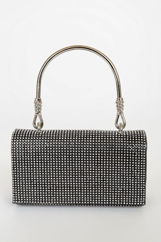 Black Rhinestone Purse - Mini Handbag - Handheld Bag - Lulus