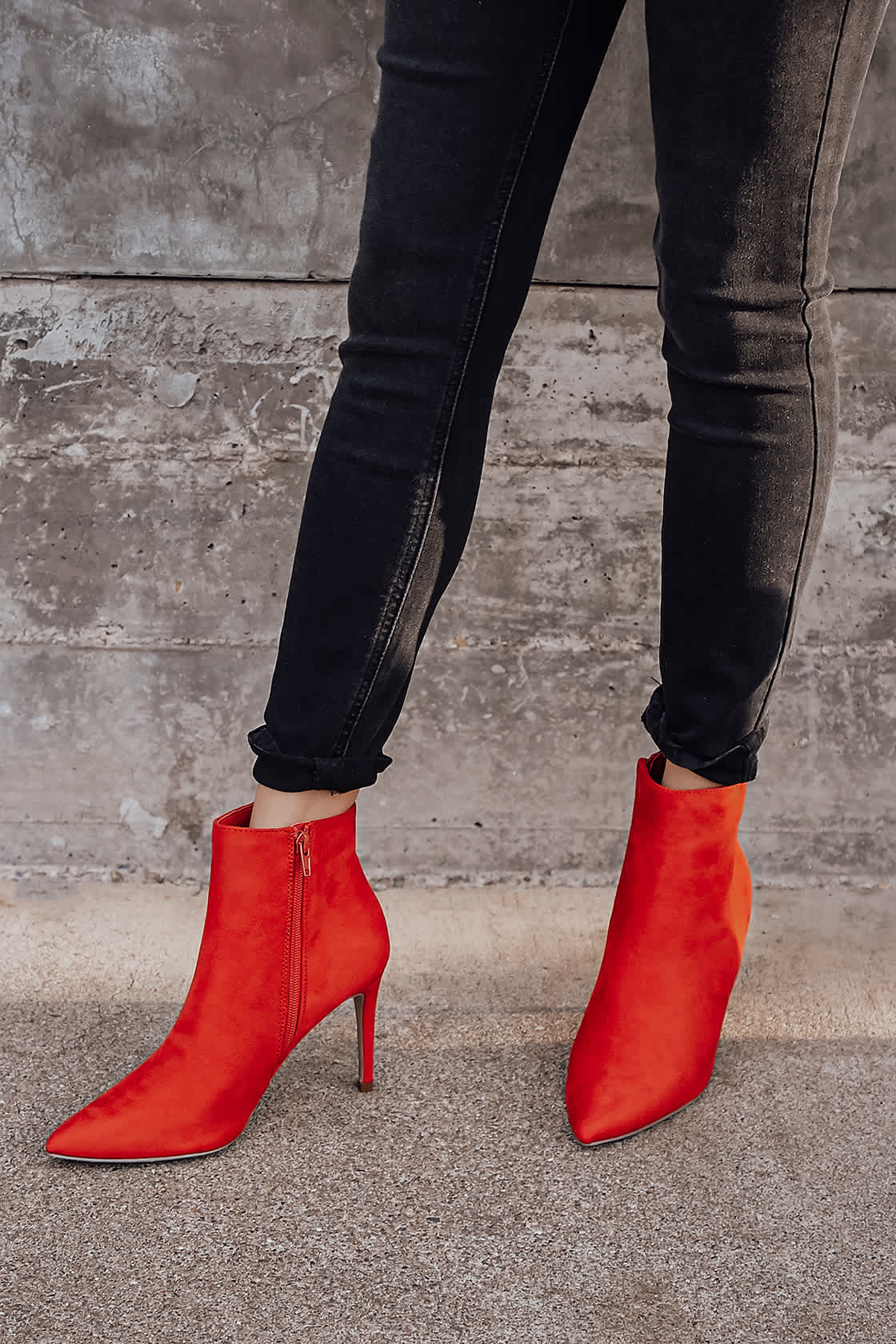 Chic Red Booties - Stiletto Heel Booties - Ankle Booties - Lulus