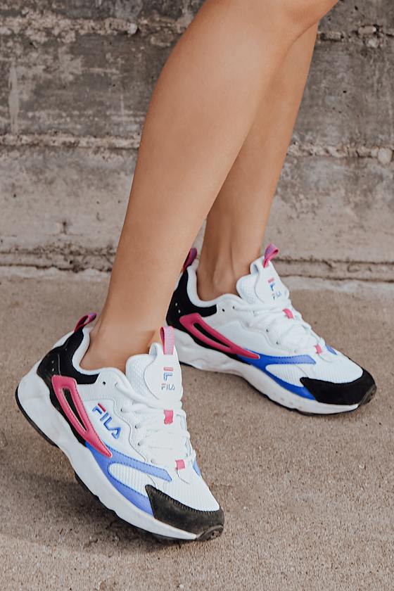 FILA Dryft White - Color Block Sneakers - Cool Lifestyle Sneakers - Lulus