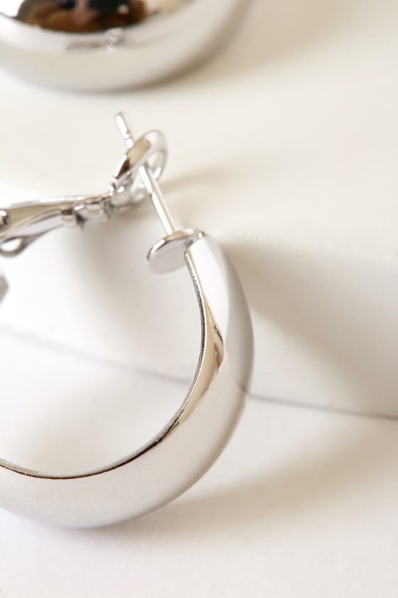 Silver Hoops - Small Hoop Earrings - Chunky Hoop Earrings - Lulus