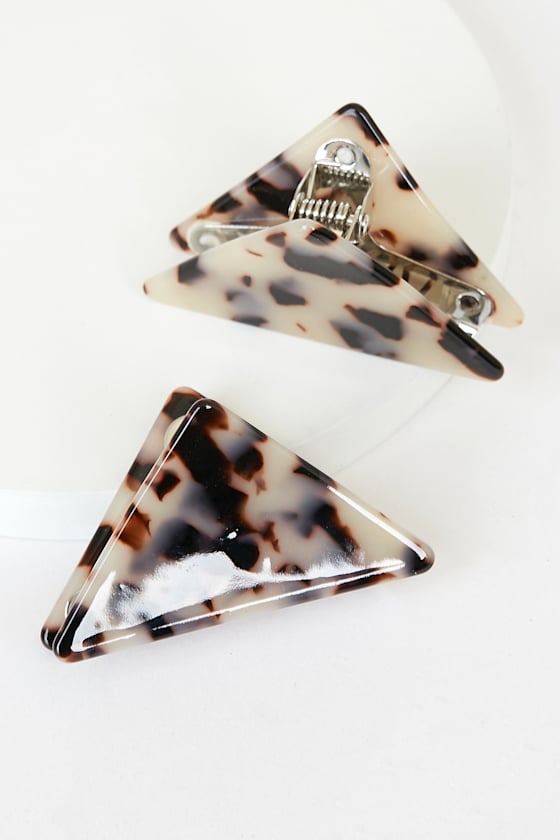 Beige Tortoise Hair Clip - Claw Hair Clips - Hair Clip Set - Lulus