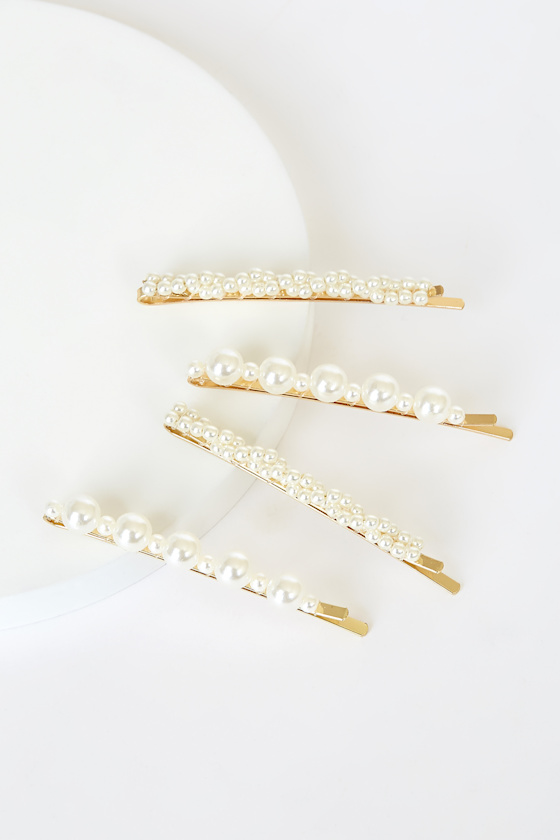 Gold and Pearl Hair Pin Set - Pearl Hair Pins - Bobby Pin Set - Lulus