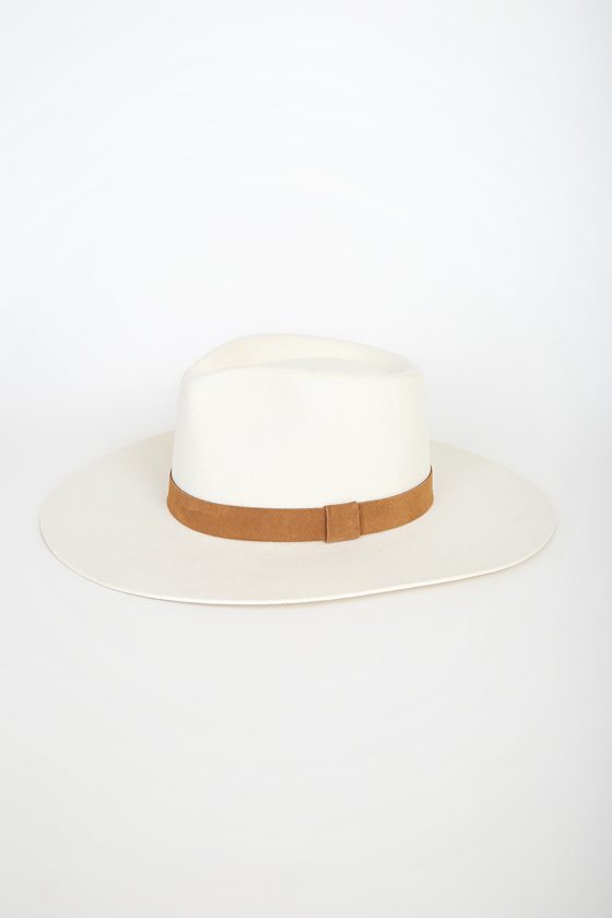 Ivory Fedora Hat - Genuine Wool Hat - Structured Fedora Hat - Lulus