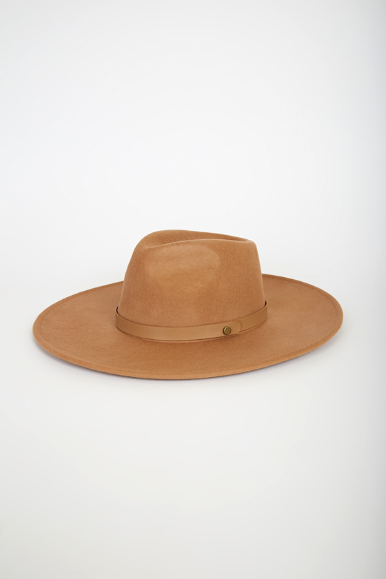 Tan Fedora Hat - Wide Brim Fedora Hat - Genuine Wool Hat - Lulus