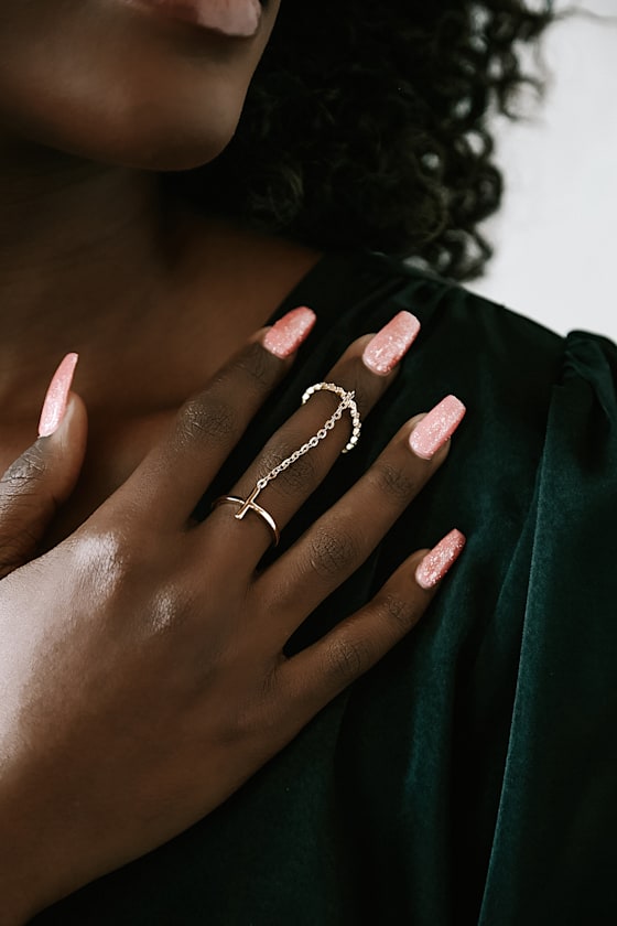 Bracha Cuffed Ring - 14KT Gold Ring - Chain Ring - CZ Ring - Lulus