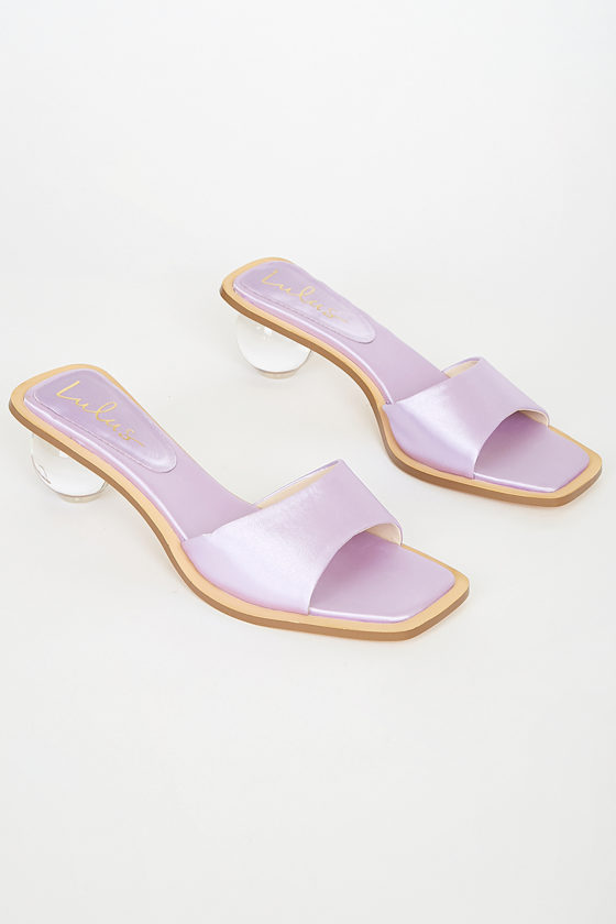 Satin Sandals - Lilac Sandals - Ball Heel Sandals - Satin Heels - Lulus