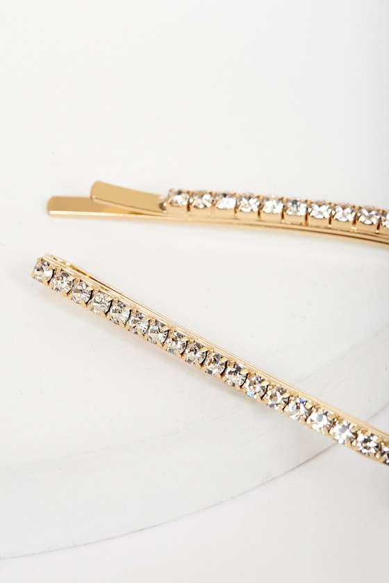 Chic Gold Hairpins - Rhinestone Hair Pin Set - Bobby Pin Set - Lulus