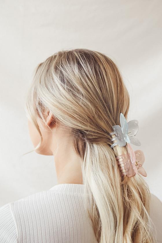 Cute Pink Multi Hair Clip Set - Butterfly Hair Clips - Claw Clips - Lulus