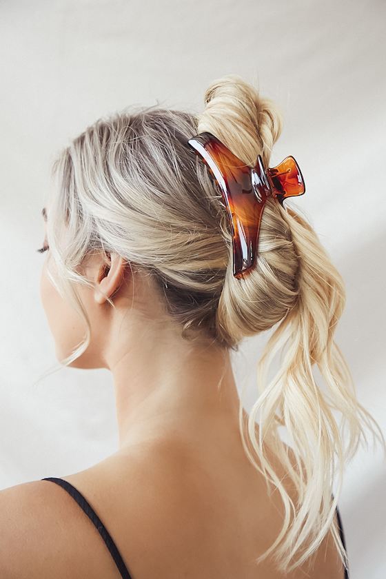 Brown Tortoise Hair Clip - Claw Hair Clip - Large Hinged Clip - Lulus