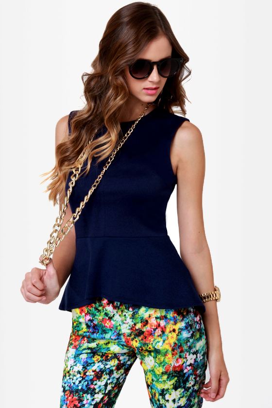 Cute Indigo Blue Top - Peplum Top - Sleeveless Top - $29.00 - Lulus